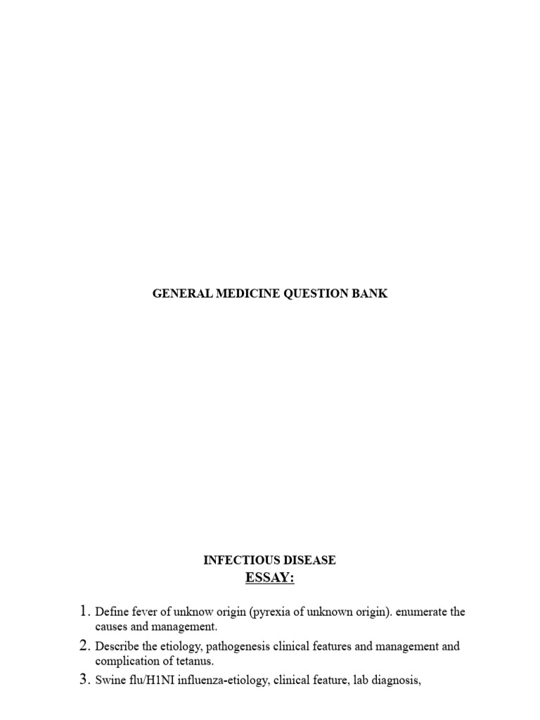 Medicine Question Bank (Full) | PDF | Mental Disorder | Cirrhosis