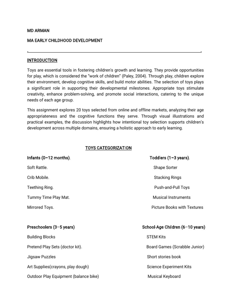 Harpreet Mam Assignment 103 | PDF | Toys | Cognition