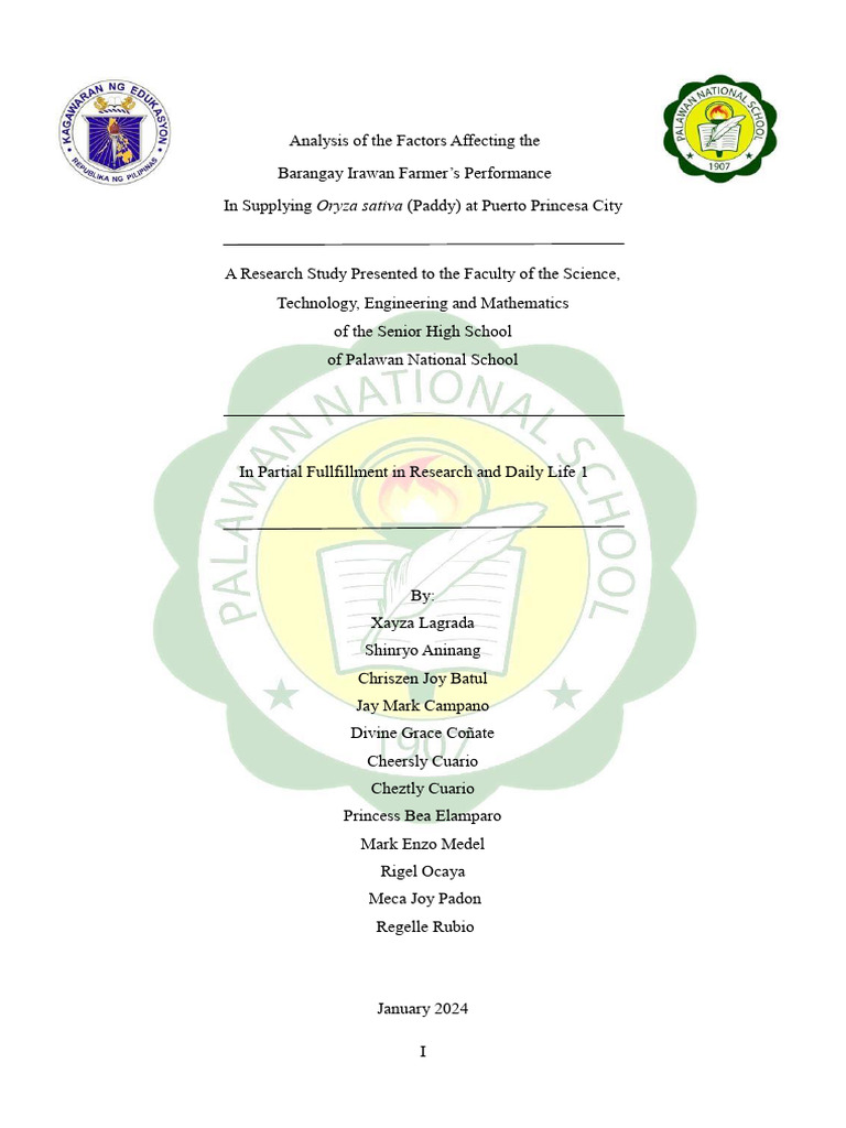G1 RDL ABM11-5 Final-Research-bookBind | PDF | Agriculture | Rice