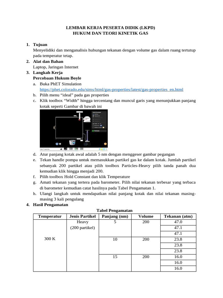 LKPD Teori Kinetik Gas | PDF