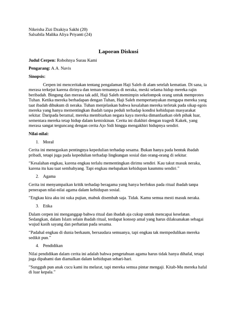 Laporan Diskusi Bindo | PDF