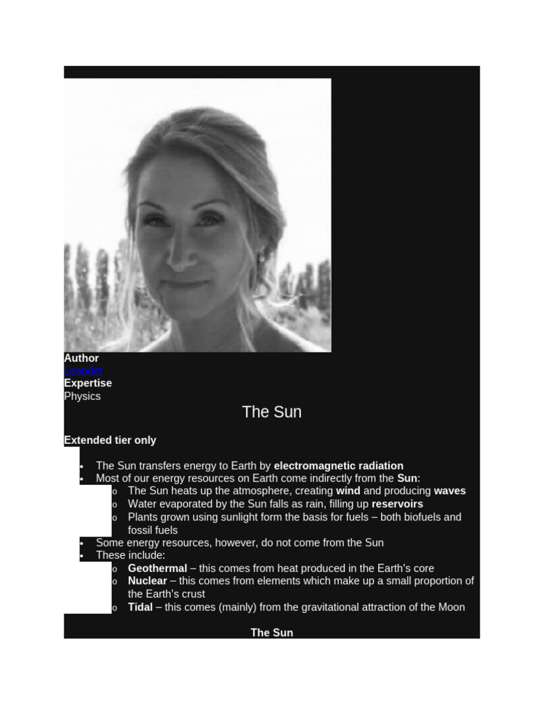 Energy Notes | PDF | Solar Energy | Fuels