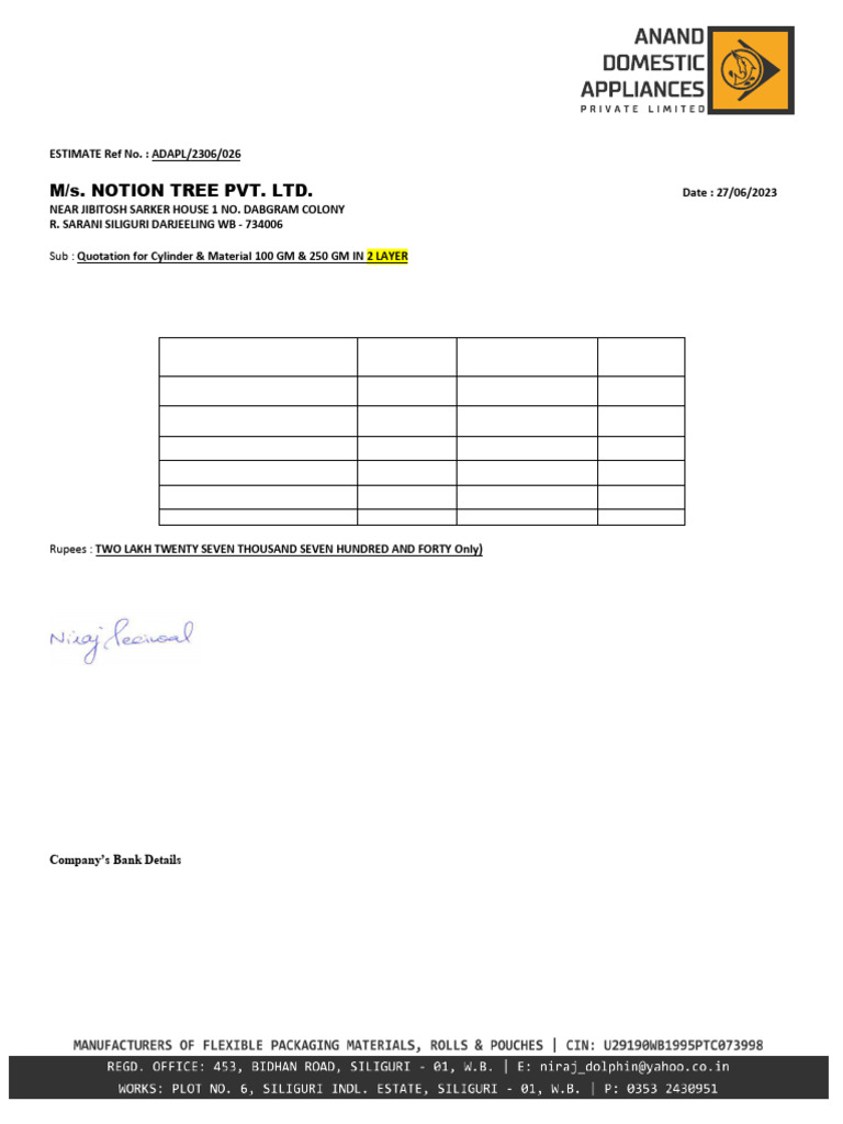 Est Ref 2306 026 NOTION TREE P LTD | PDF