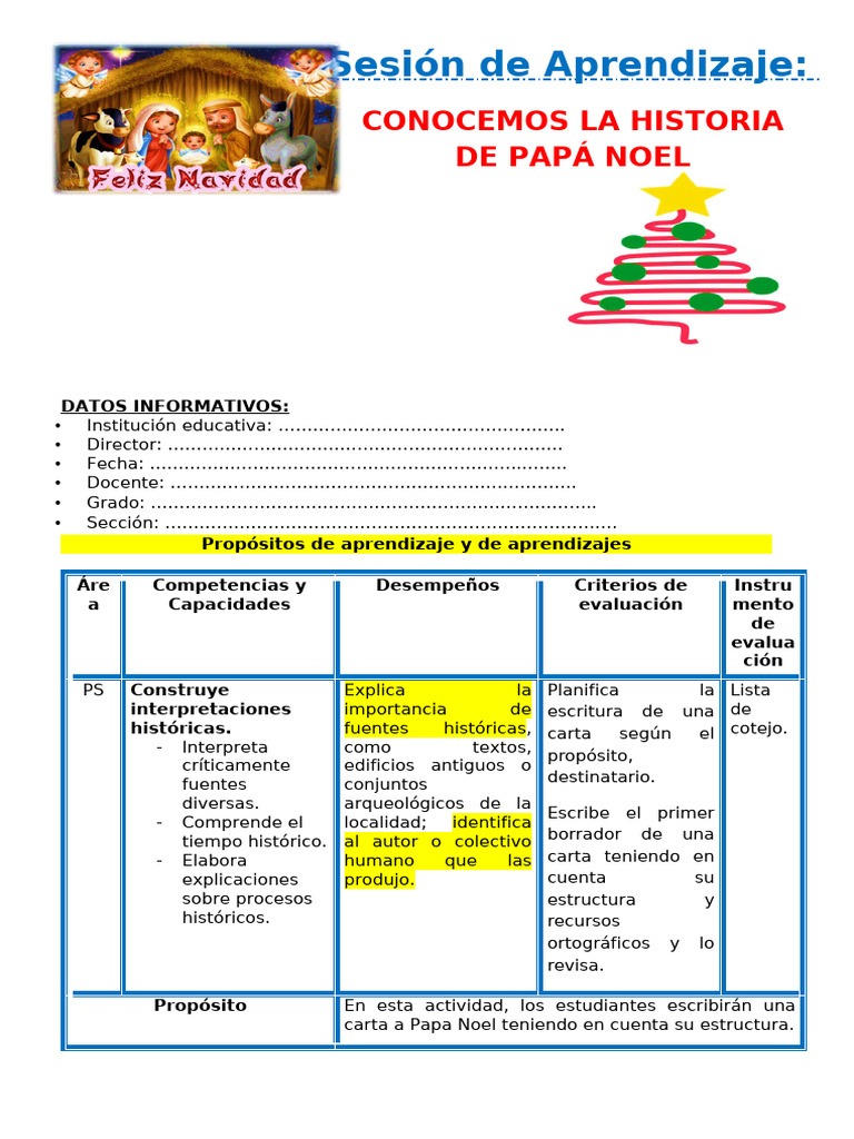 Historia y carta a Papá Noel | PDF | Papá Noel