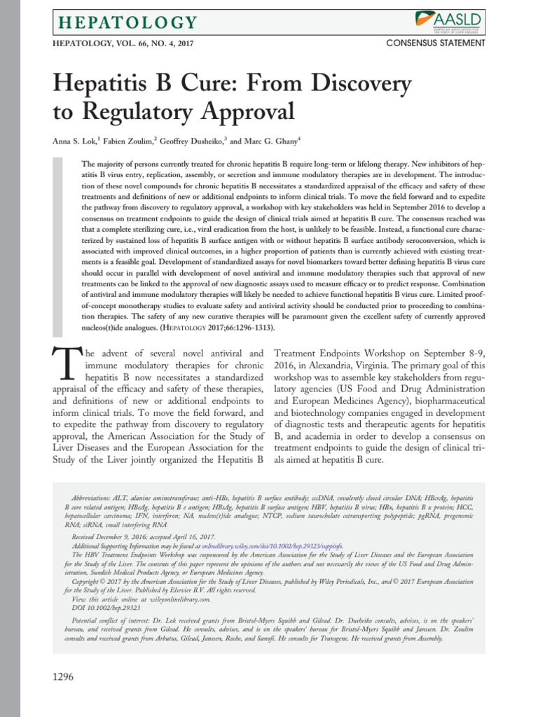 Hepatitis B Cure - From Discovery To Regulatory Approval | PDF ...