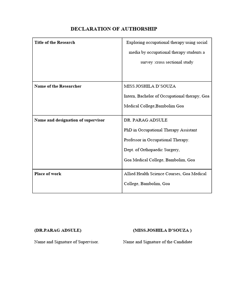 Declaration of Authorship 2 | PDF
