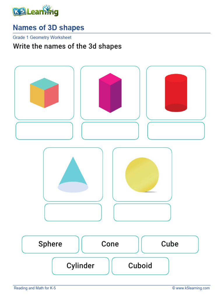 Grade 1 Geometry 3d Shapes D | PDF