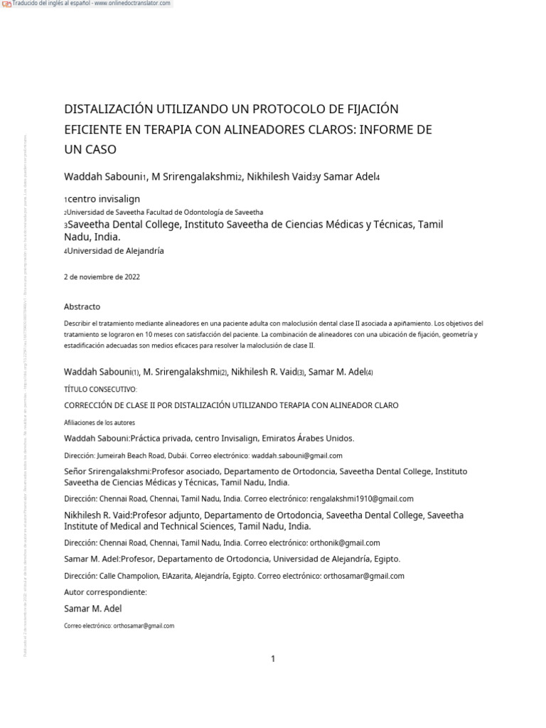 Distalizacion Aligners .En - Es | PDF | Ortodoncia | Odontología