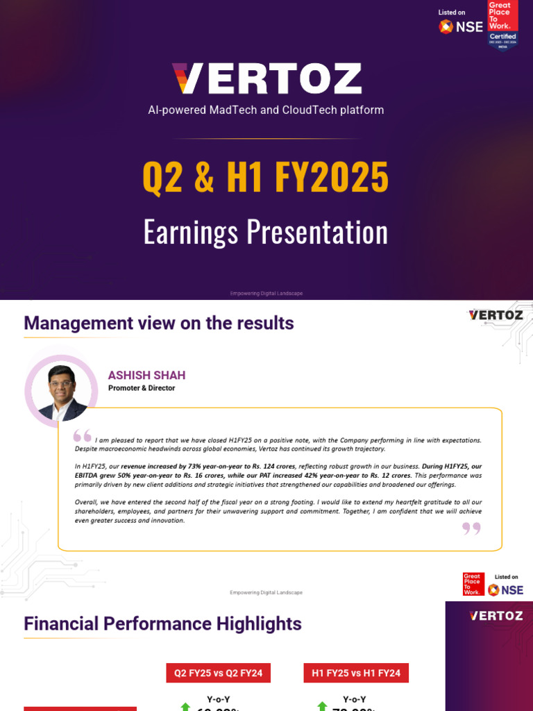 VERTOZ 11112024224317 InvestorPresentation | PDF | Equity (Finance ...