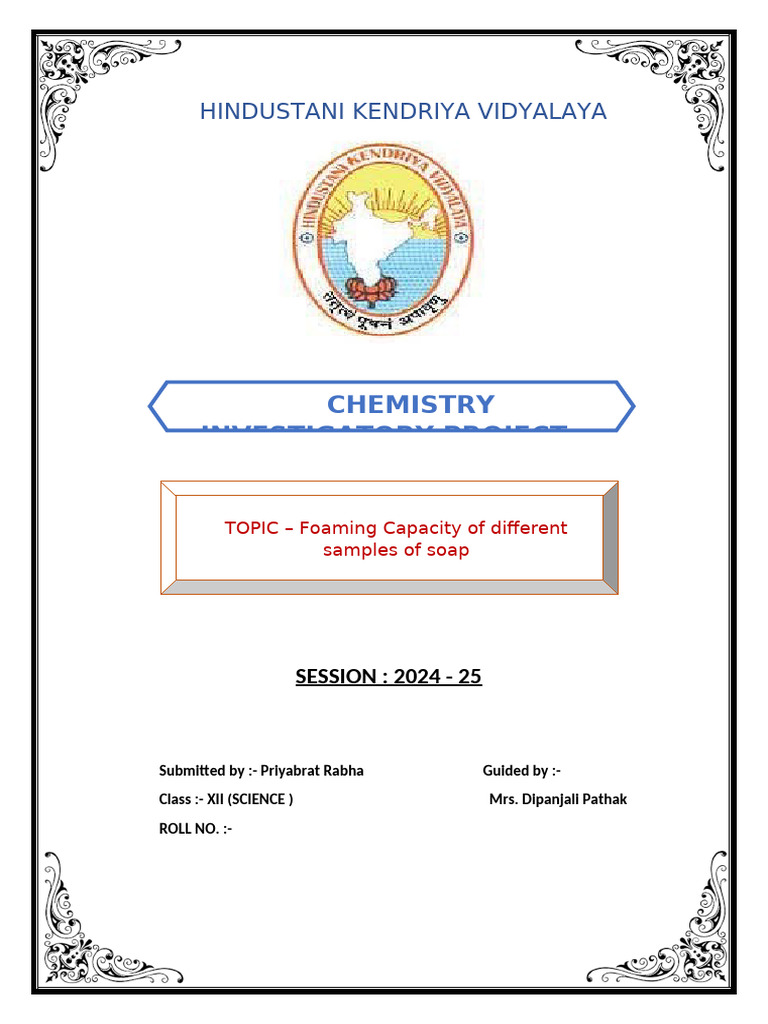 Chemistry Front Page Class 12 | PDF
