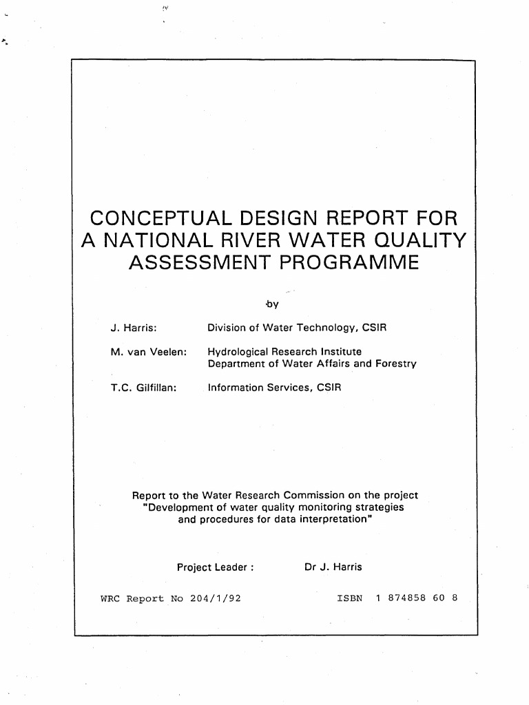 Design Report For River Water Quality | PDF