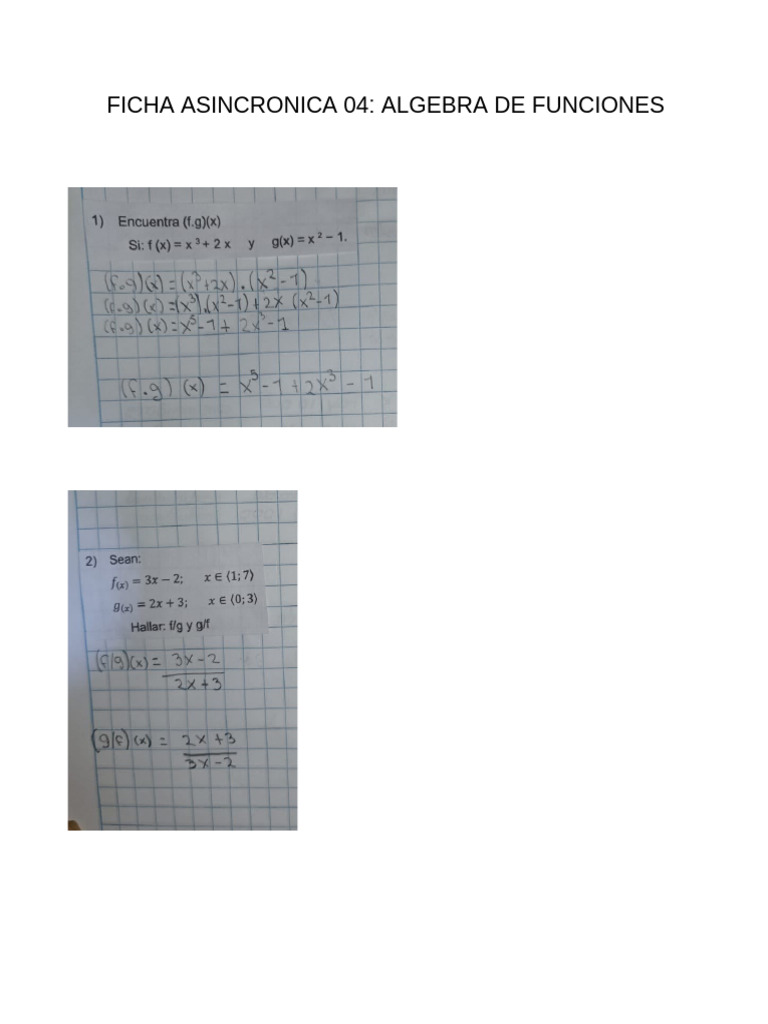 Algebra de Funciones | PDF