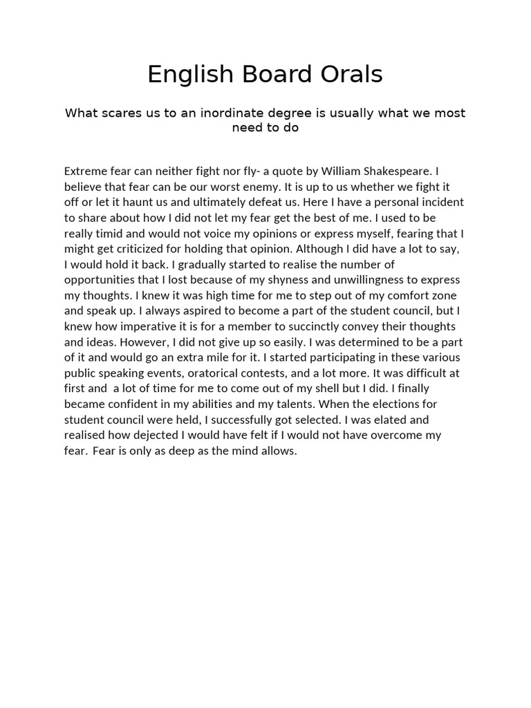 English Board Orals | PDF