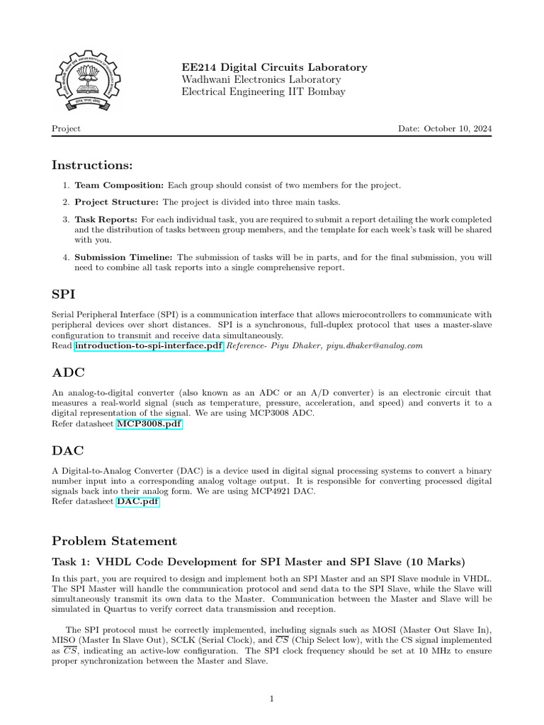 Implementation of SPI by Interfacing ADC and DAC With FPGA | PDF | Analog To Digital Converter ...