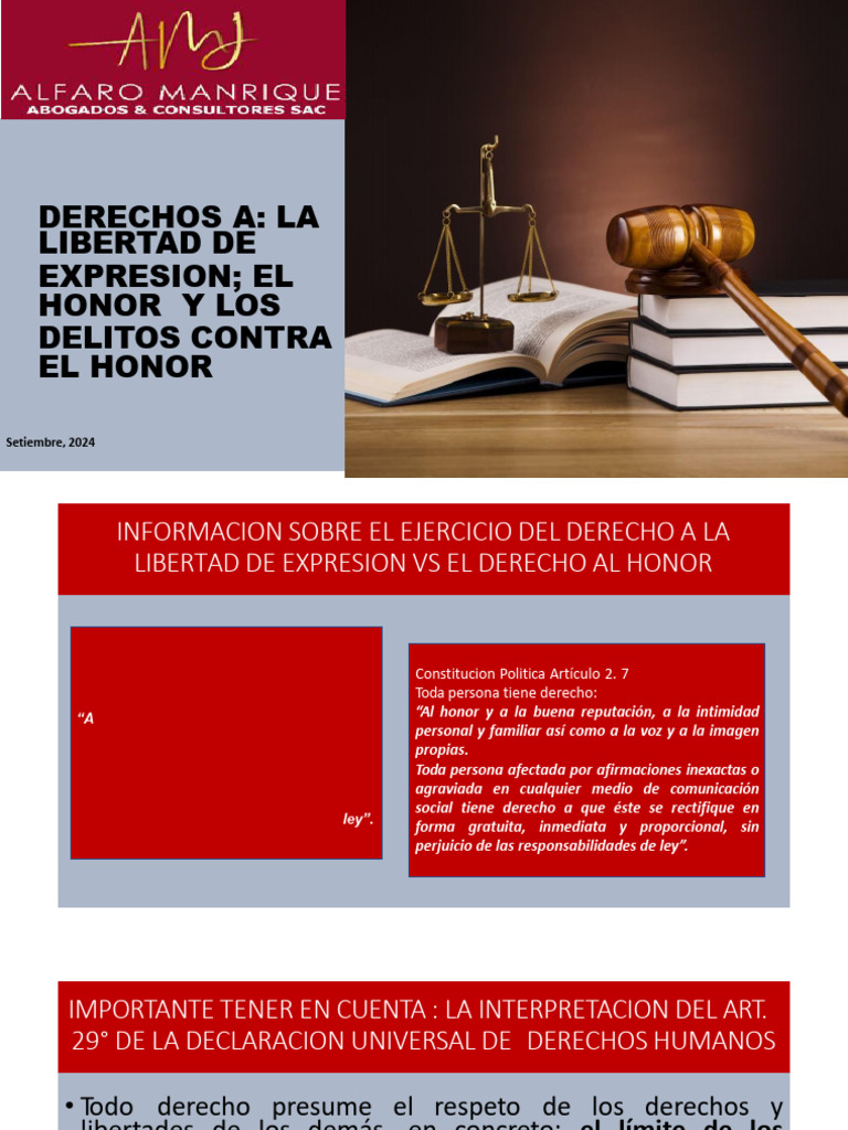 Derechos A: La Libertad de Expresion El Honor Y Los Delitos Contra El Honor | PDF | Libertad de ...