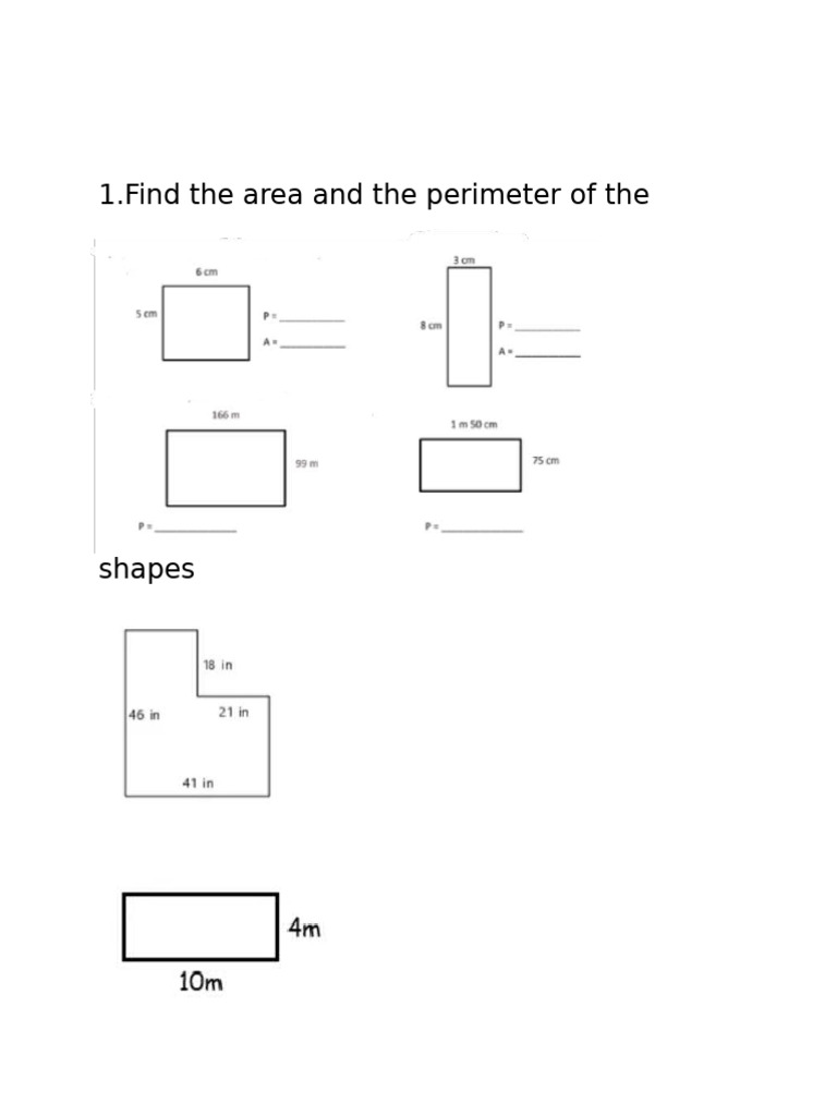 Perimeter and Area Worksheet | PDF