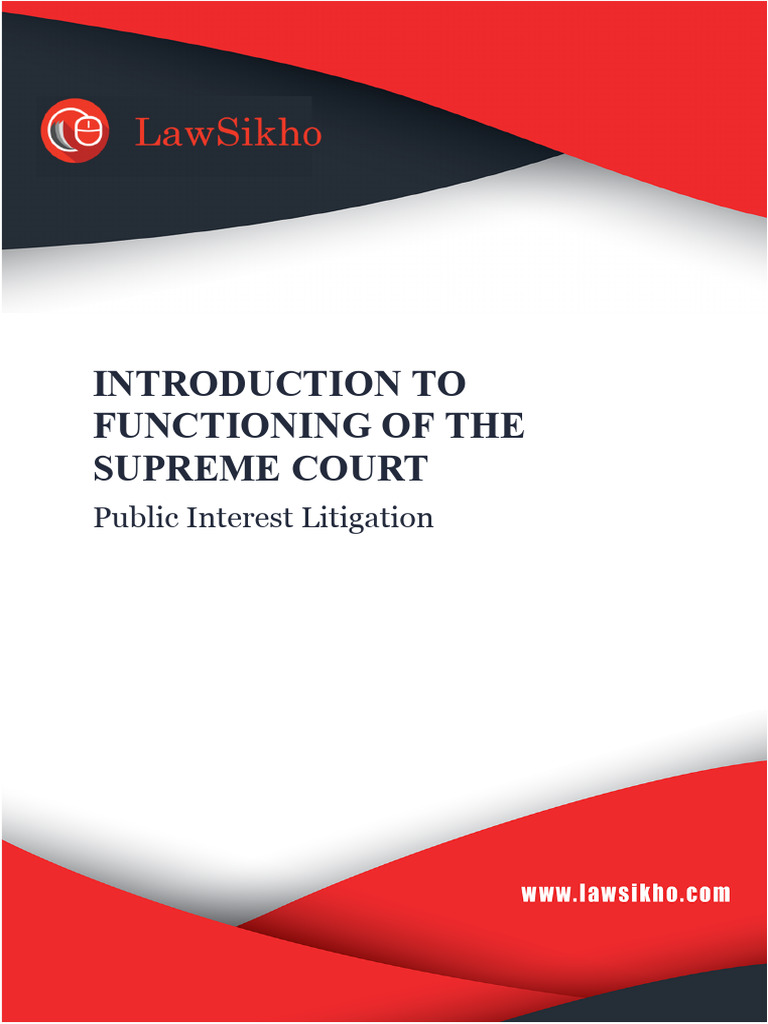 Concept of Public Interest Litigation & How To Draft A Writ PIL | PDF ...