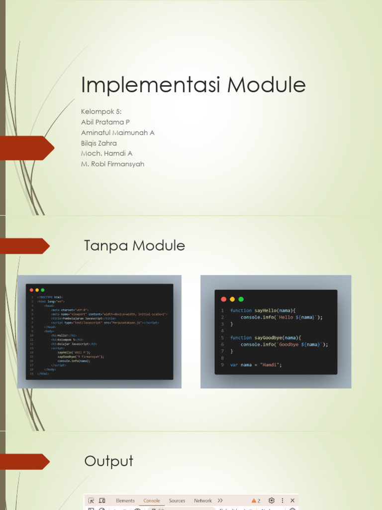 Implementasi Module Sesi 5 Kelompok 5 | PDF