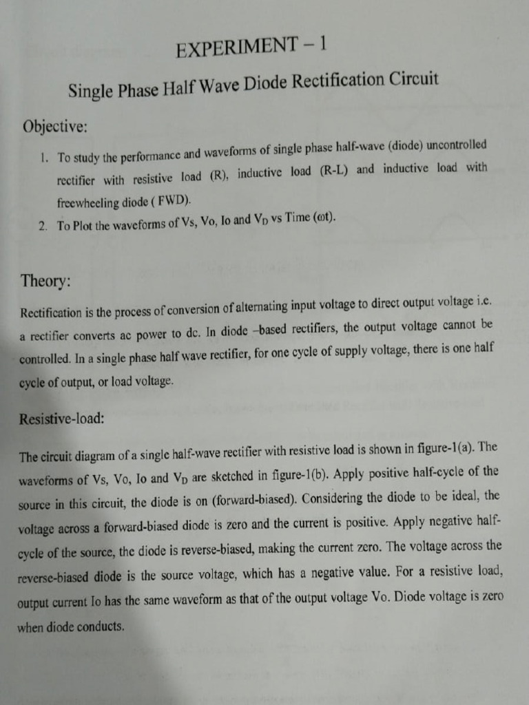 Power Electronics Lab 1 | PDF