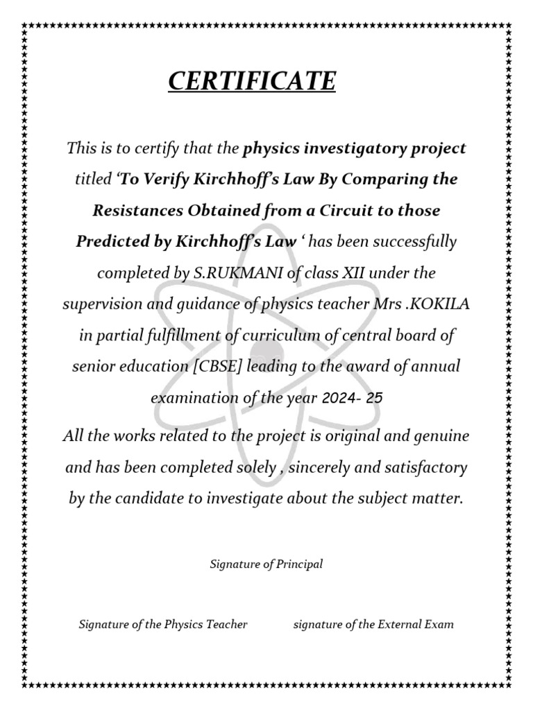 Certificate Phy | PDF