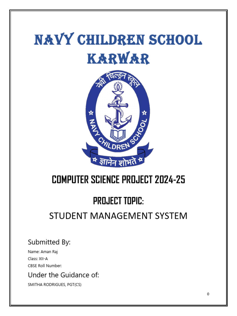 Computer Science Investigatory Project | PDF | Databases | User (Computing) Computer Science Investigatory Project | PDF | Databases | User (Computing)