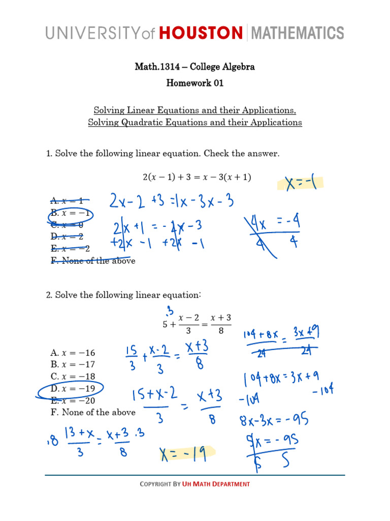 Homework 01 | PDF | Mathematical Objects | Algebra