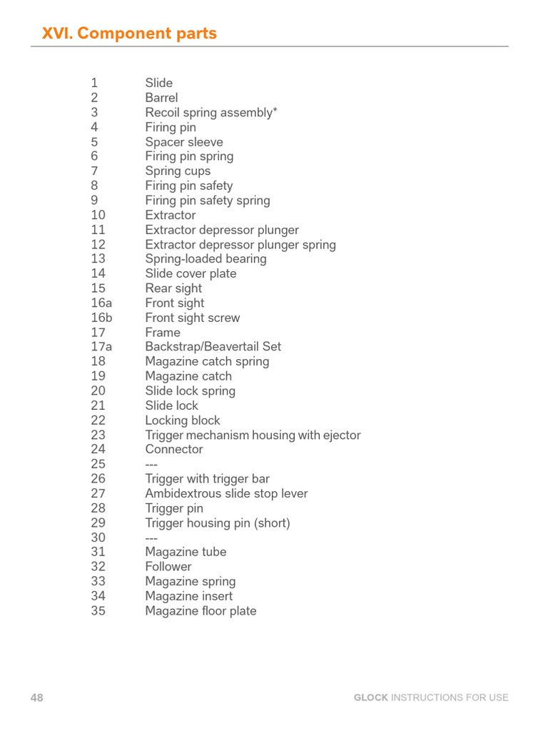 Glock Gen 5 Exploded View | PDF | Ballistics | Projectile Weapons