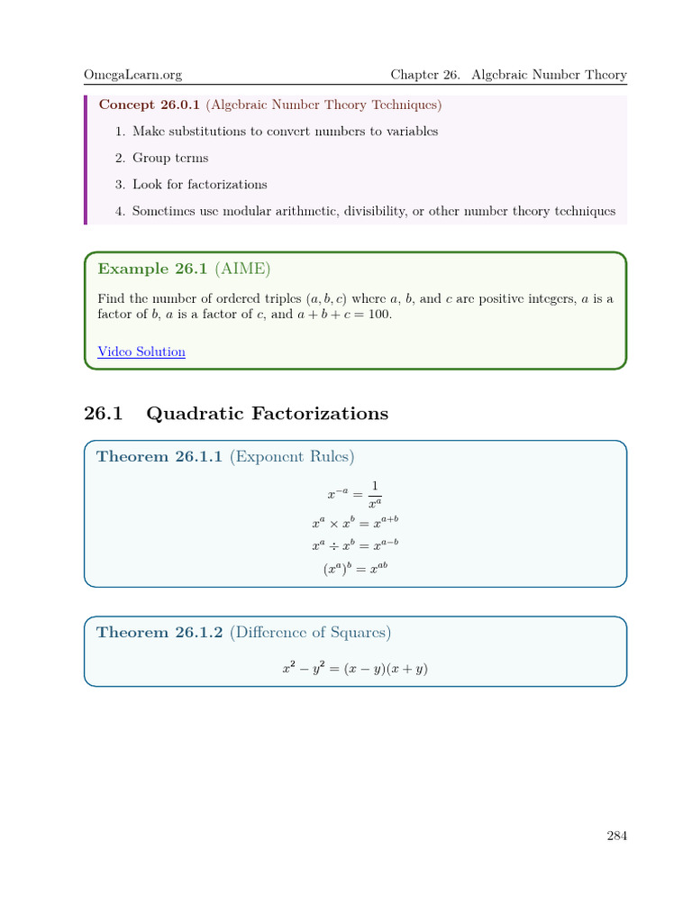 Chapter 26. Algebraic Number Theory | PDF | Numbers | Integer