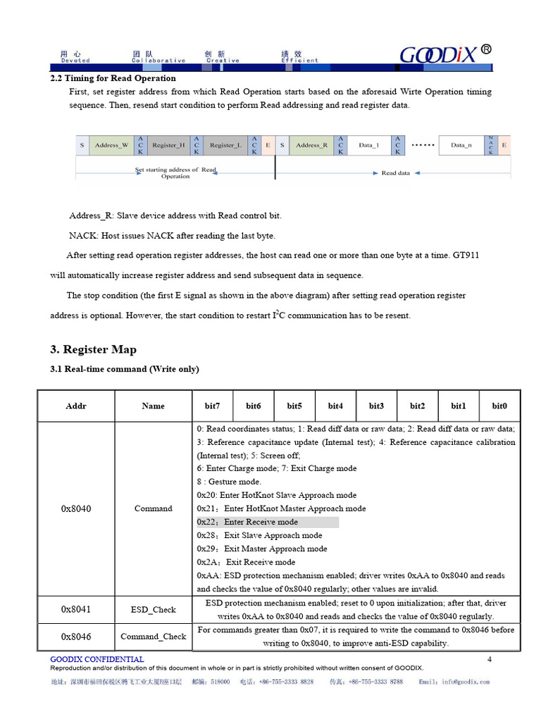 GT911 Register Map | PDF | Computer Engineering | Electrical Engineering