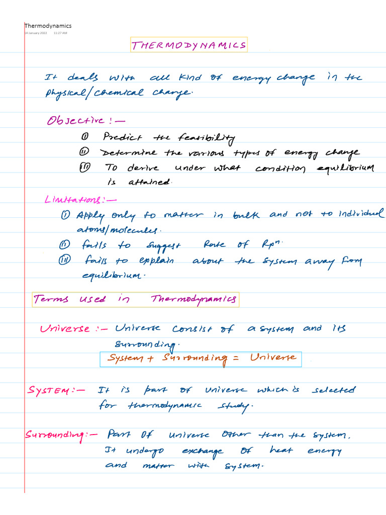 Thermodynamics Lecture-1 | PDF