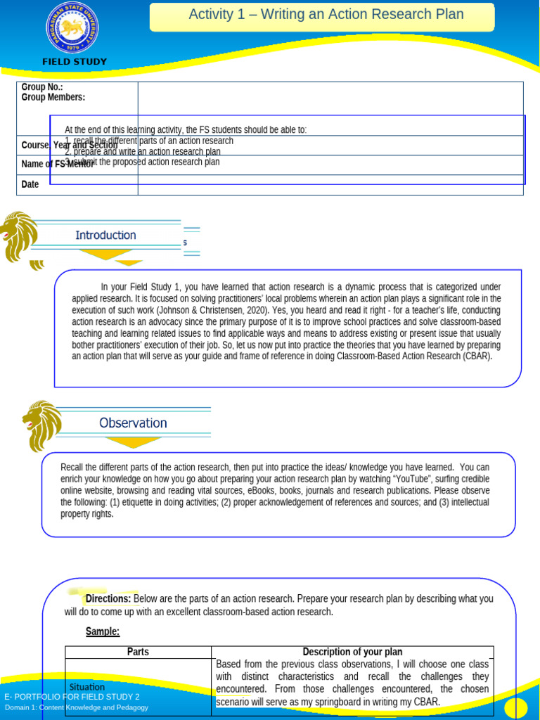 FS 2 Activity 1 | PDF | Action Research | Science