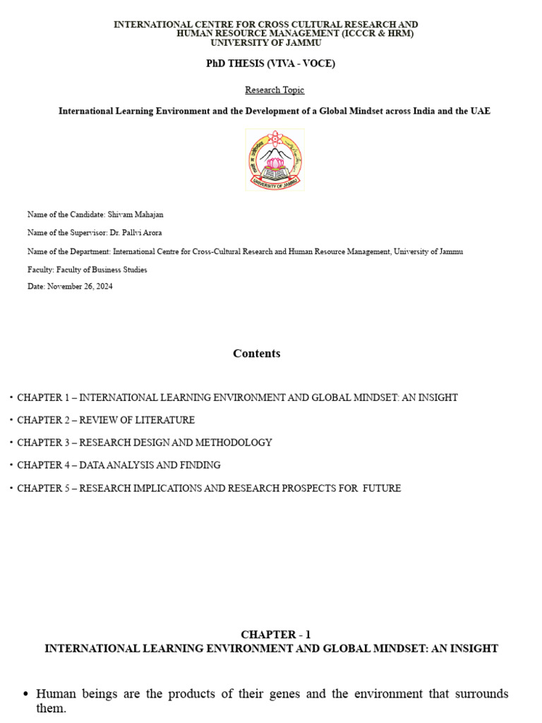 Submit Viva Voce Presentation 2024 | PDF | Mindset | Knowledge