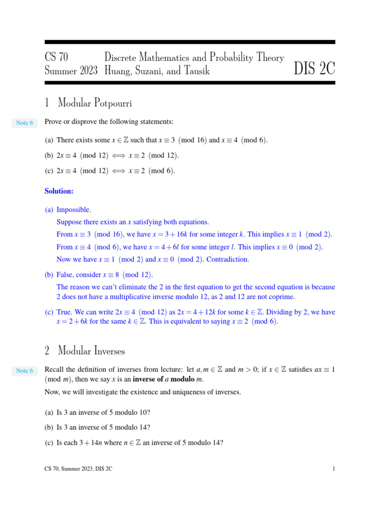 Dis02c Sol | PDF | Ring Theory | Mathematical Concepts