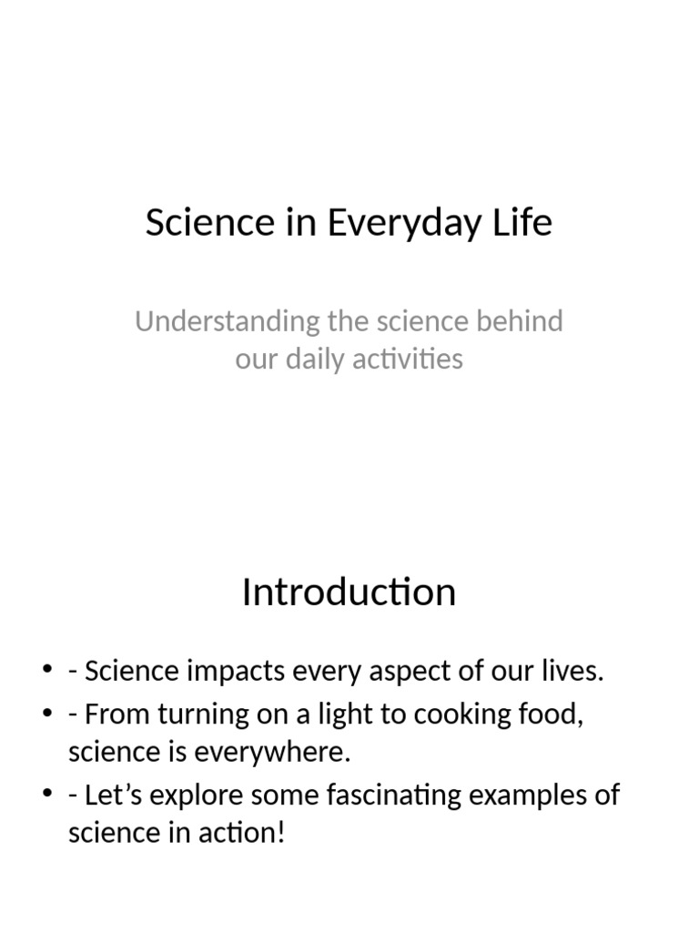 Science in Everyday Life | PDF
