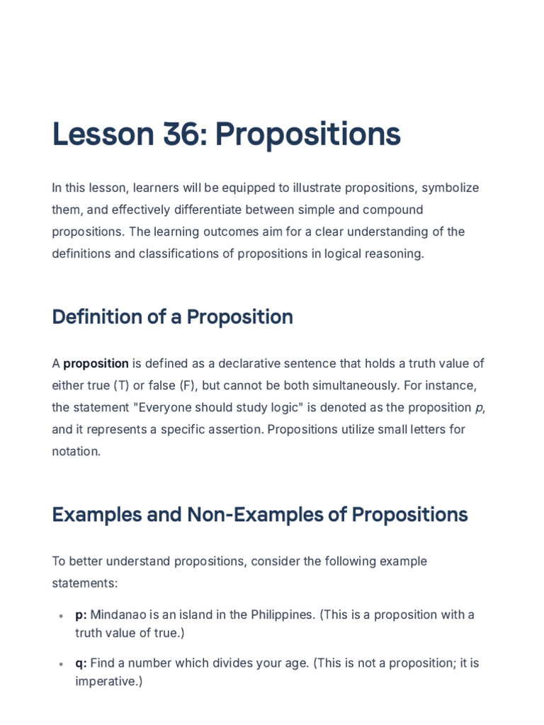 Proposition | PDF | Proposition | Truth