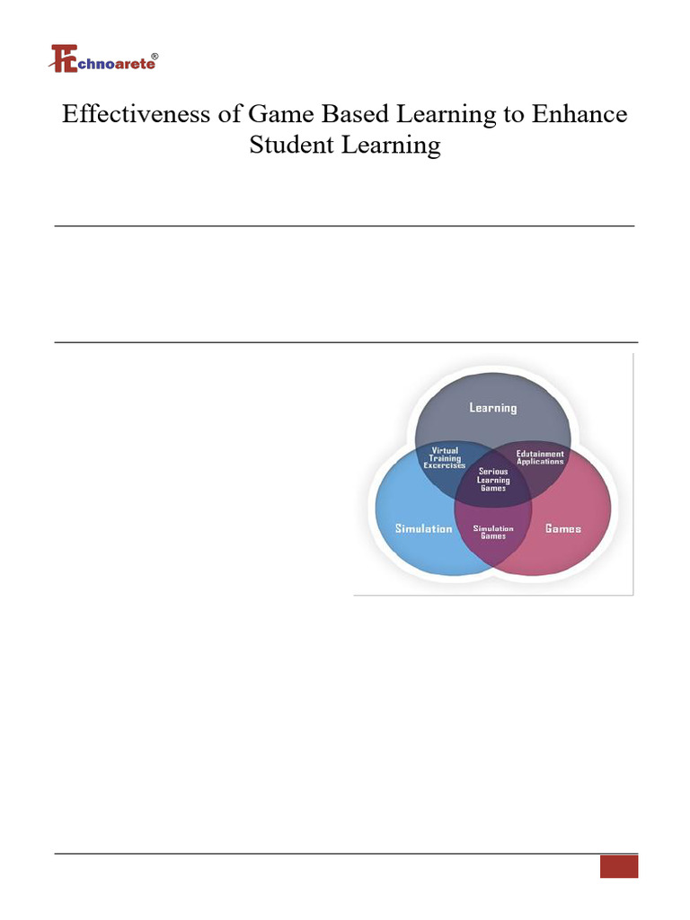 Effectiveness of Game Based Learning To Enhance | PDF | Learning ...