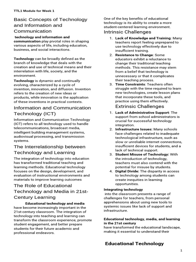 TTL Maam Eunice Reviewer | PDF | Educational Technology | Information And Communications Technology