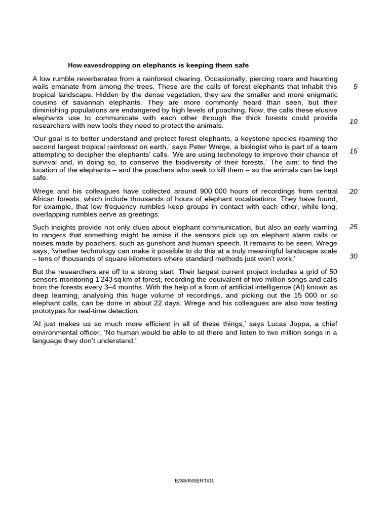 Practice Paper - 4 Insert | PDF | Elephant | Poaching