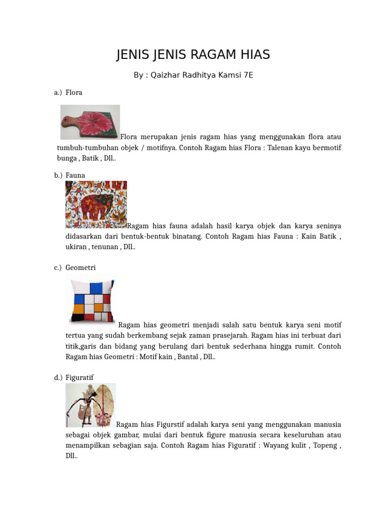 Jenis Jenis Ragam Hias | PDF