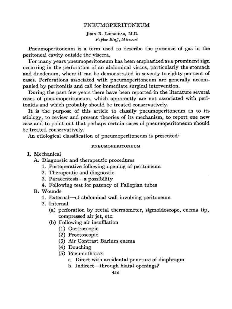 Understanding Pneumoperitoneum Causes | PDF | Medical Specialties ...