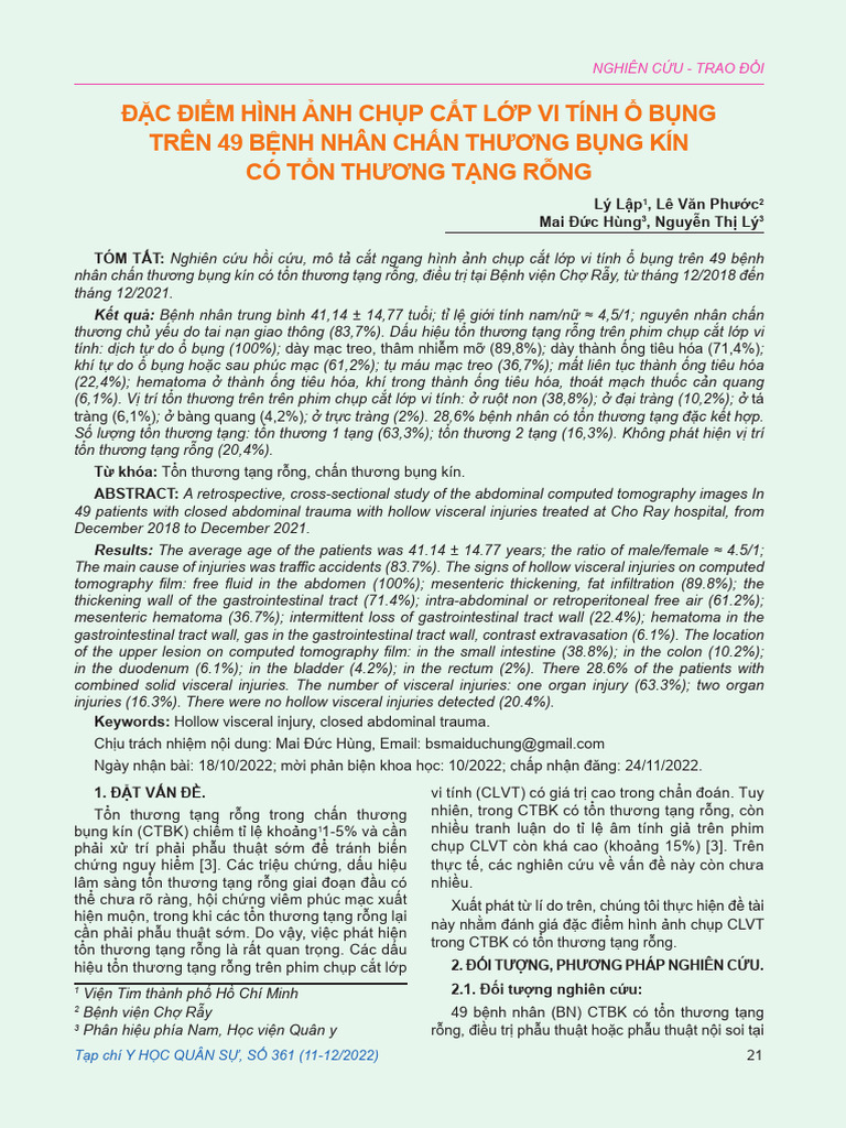 CLVT Thủng Tạng Rỗng | PDF