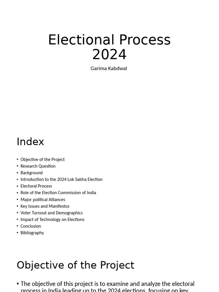 Electional Process 2024 Project | PDF | Elections | Voting
