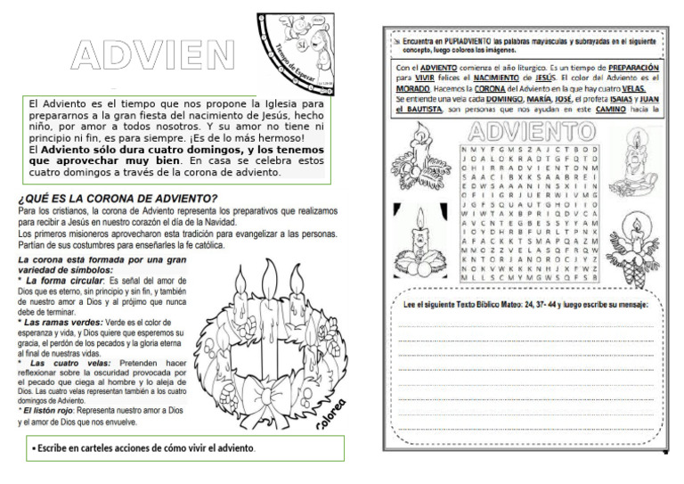 Religión Ficha de Adviento | PDF