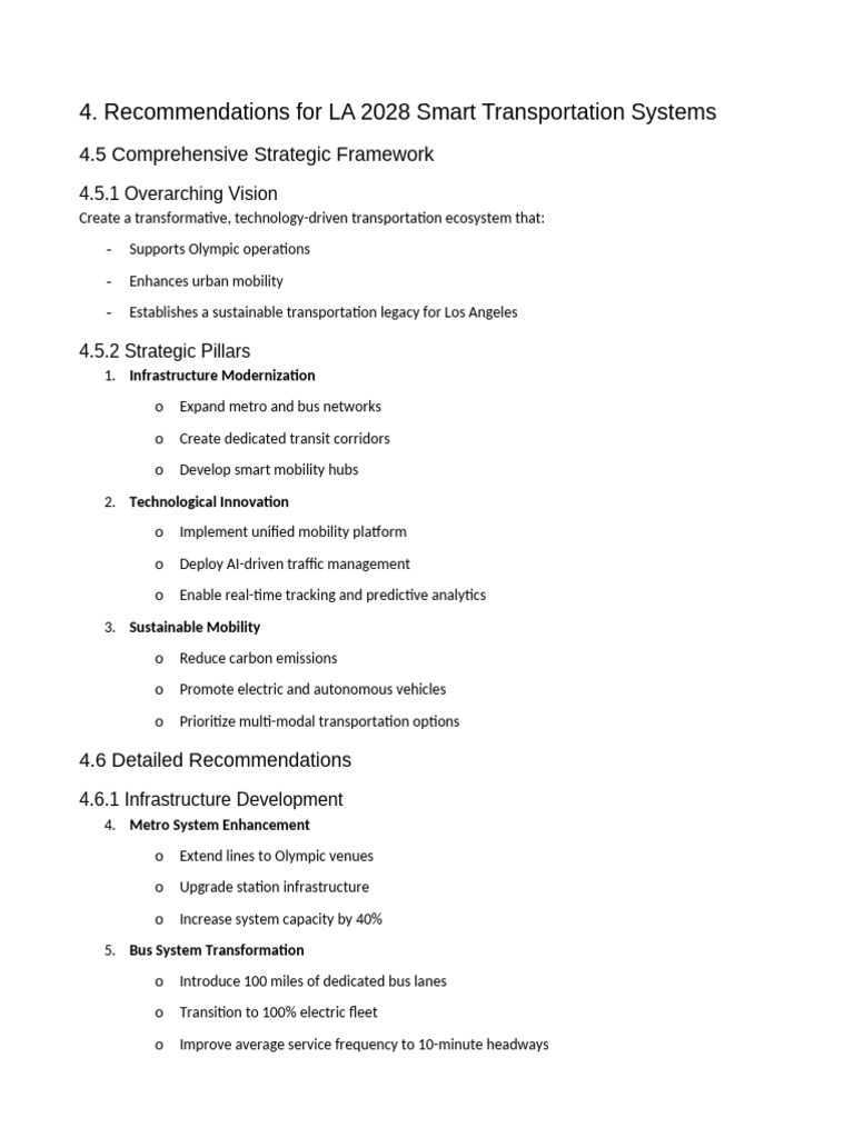 Olympic Transportation Recommendations | PDF | Transport | Infrastructure