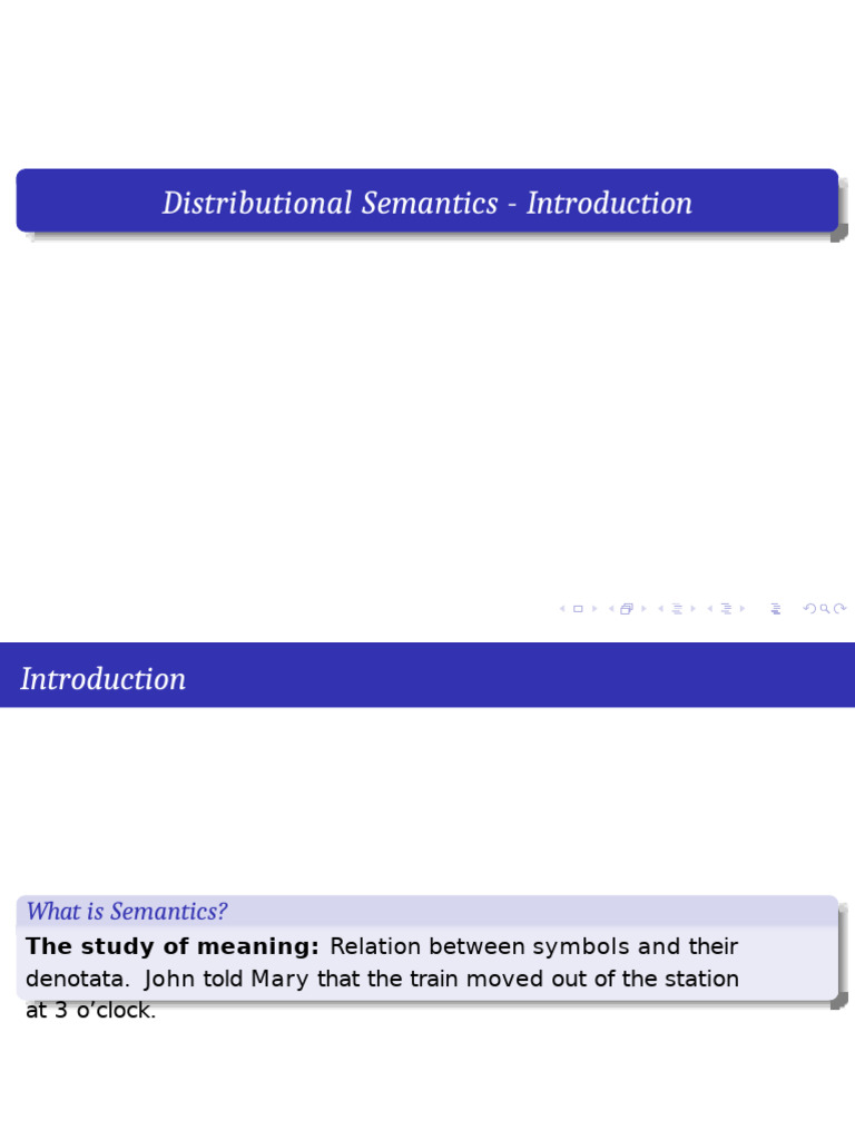 Unit 4 - Distributional Semantics | PDF | Semantics | Linguistics