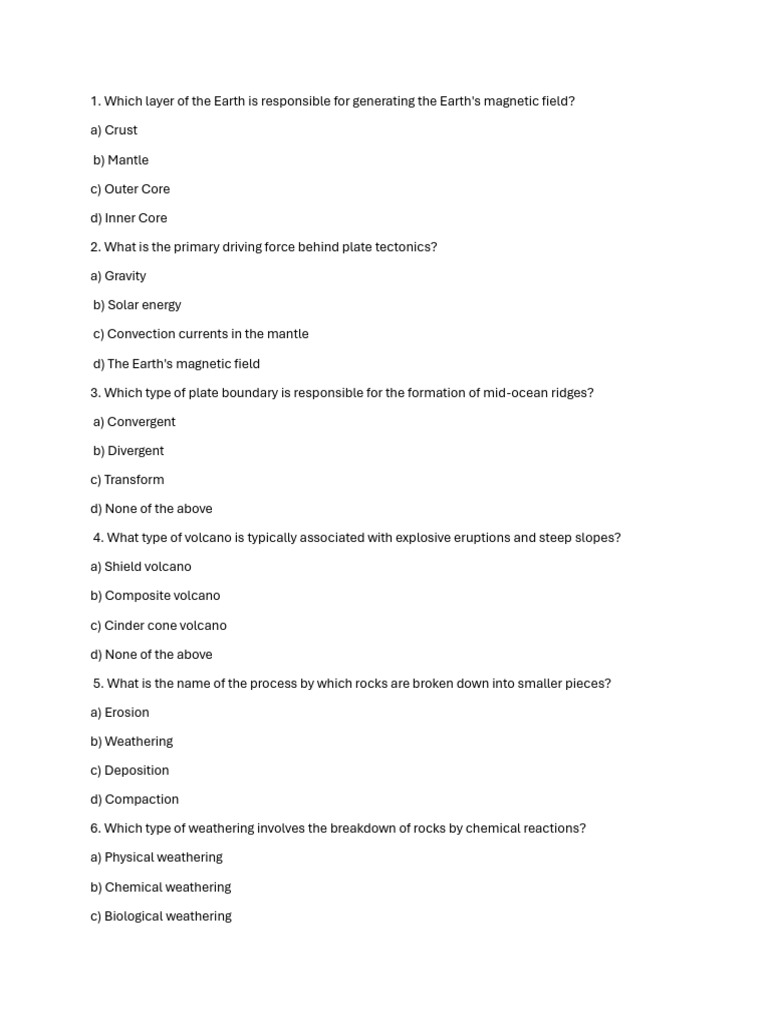 Earth Science Questions 2 | PDF | Atmosphere Of Earth | Earth