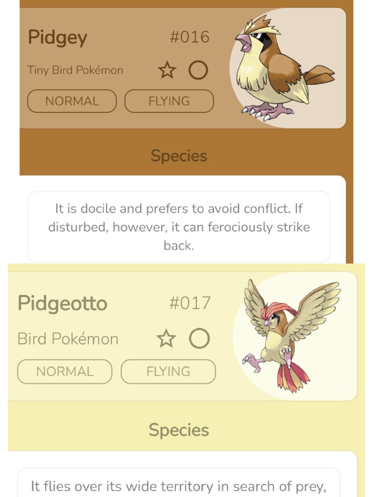 Pidgey | PDF