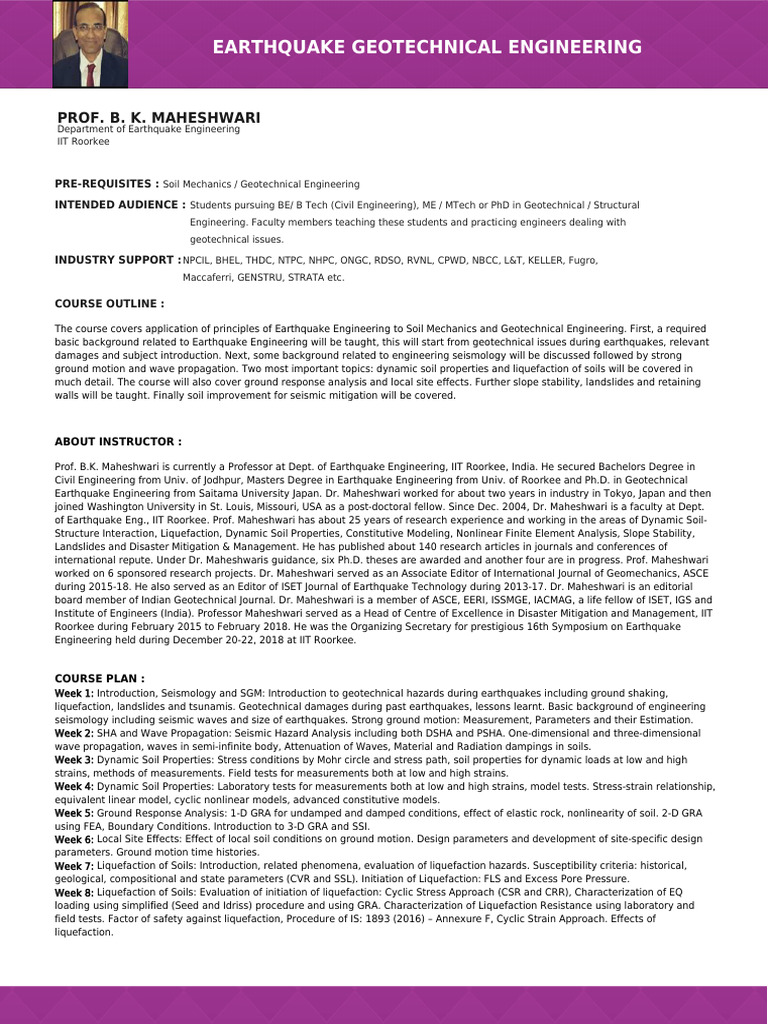Earthquake Geotechnical Engineering | PDF | Earthquakes | Earthquake Engineering