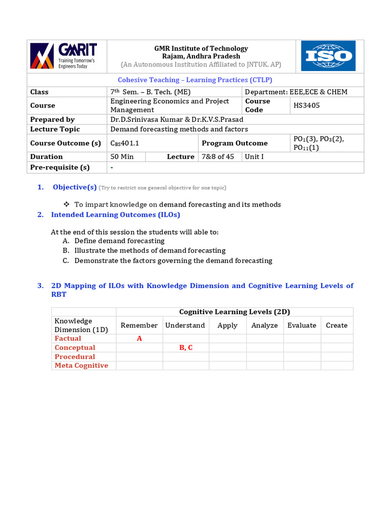 Notes-7Demand Forecasting Methods and Factors | PDF | Regression ...