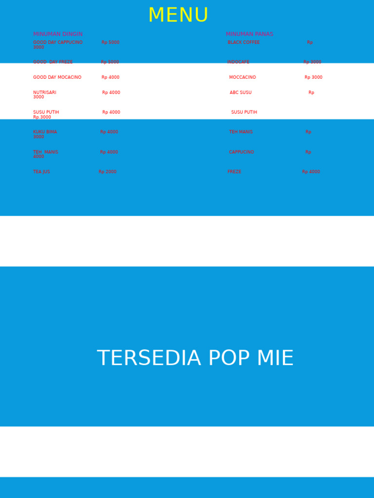 Kantin Minuman dan Pop Mie | PDF